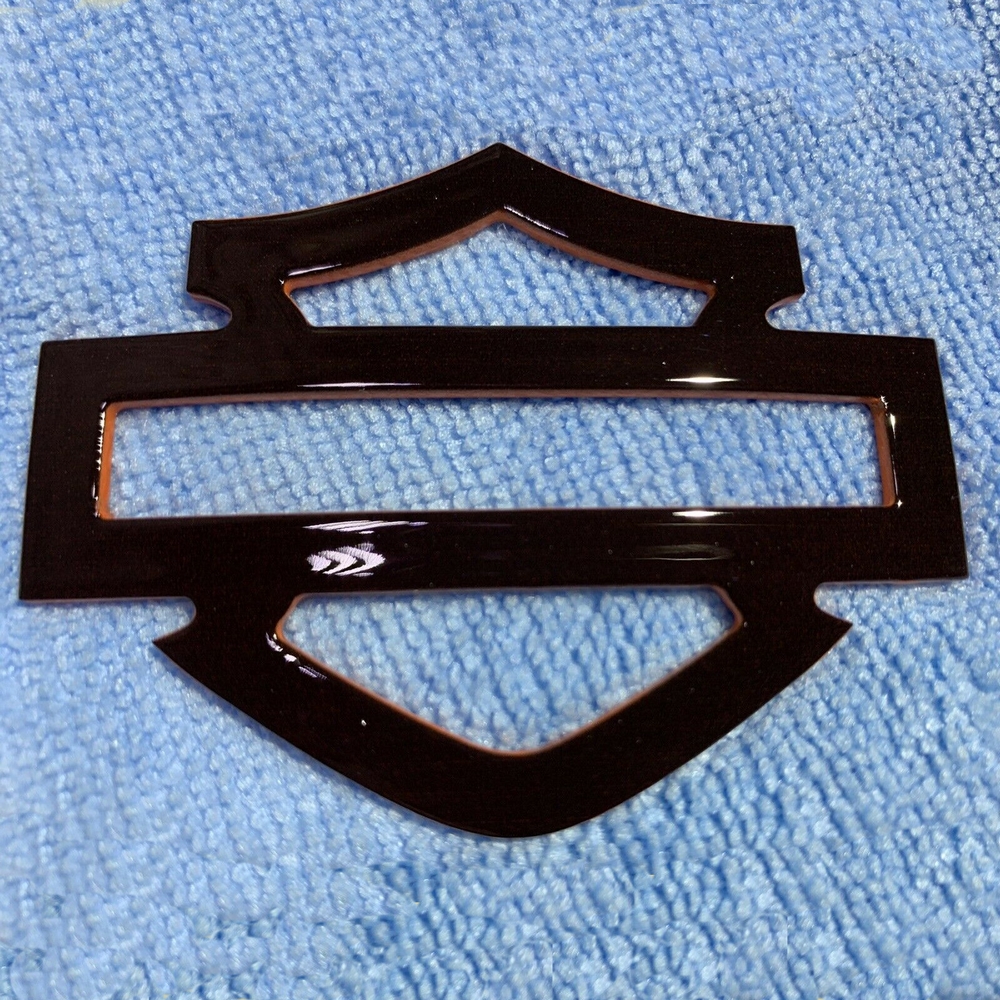 Buy Black with orange edges tank emblems. Custom emblems for Harley ...