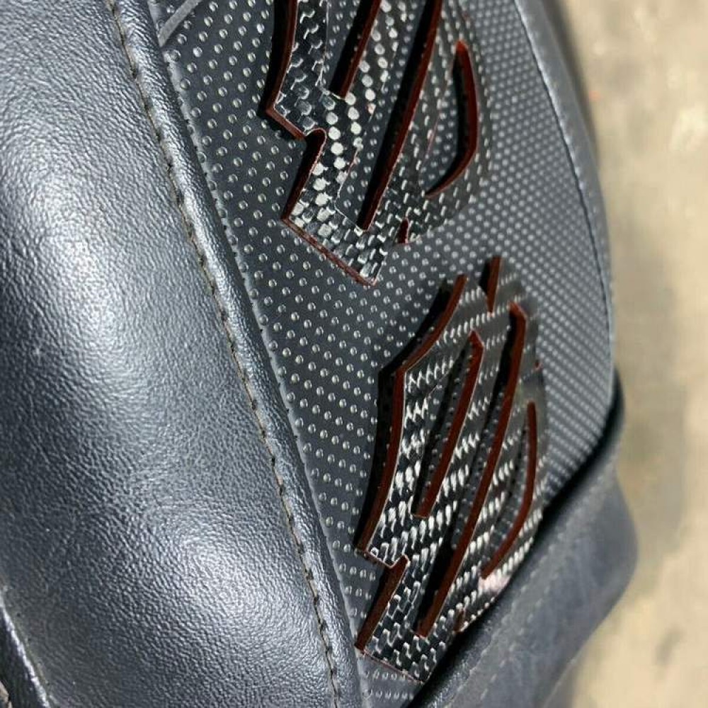 Buy Black carbon with red edges tank emblems. Custom emblems for Harley ...