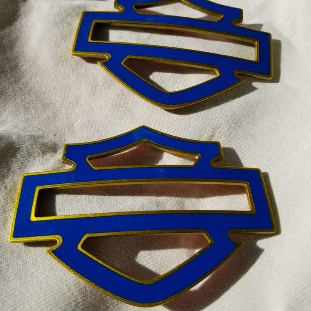 Buy Blue with gold front outline tank emblems. Custom emblems for ...