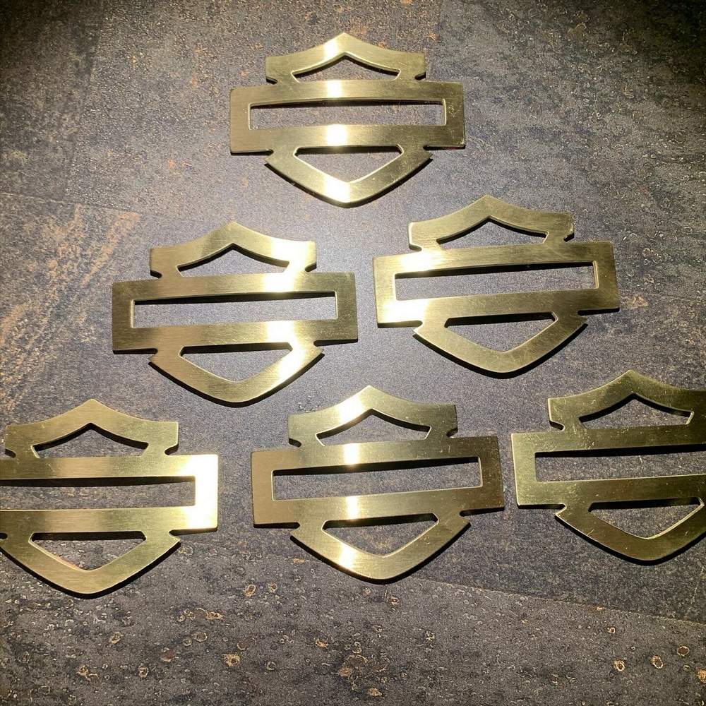 Buy Brass tank emblems. Custom emblems for Harley Davidson